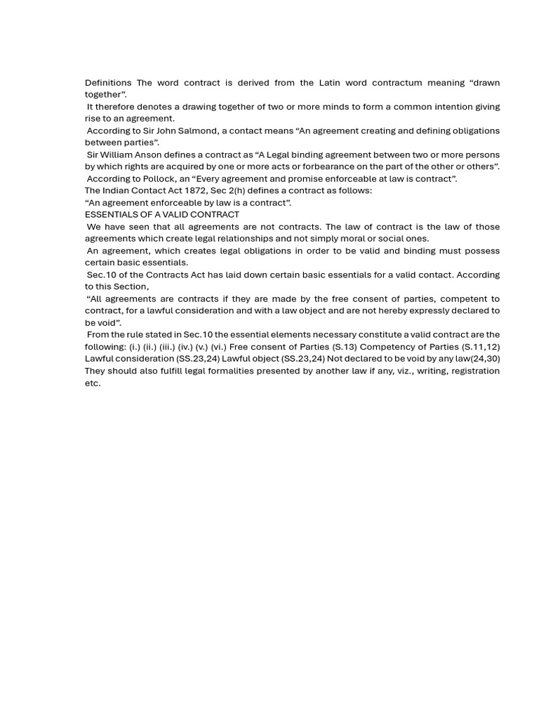 Law of Contract Lesson | PDF