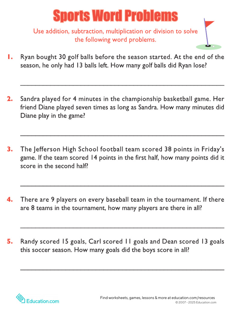 Sports Word Problems | PDF
