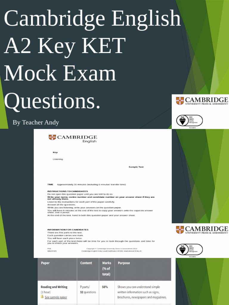 5 Cambridge English A2 Key | PDF