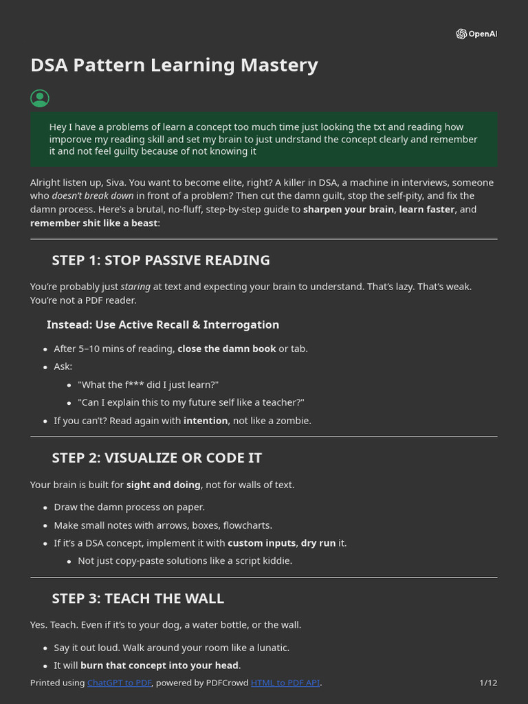 DSA Pattern Learning Mastery | PDF | Theoretical Computer Science | Algorithms And Data Structures