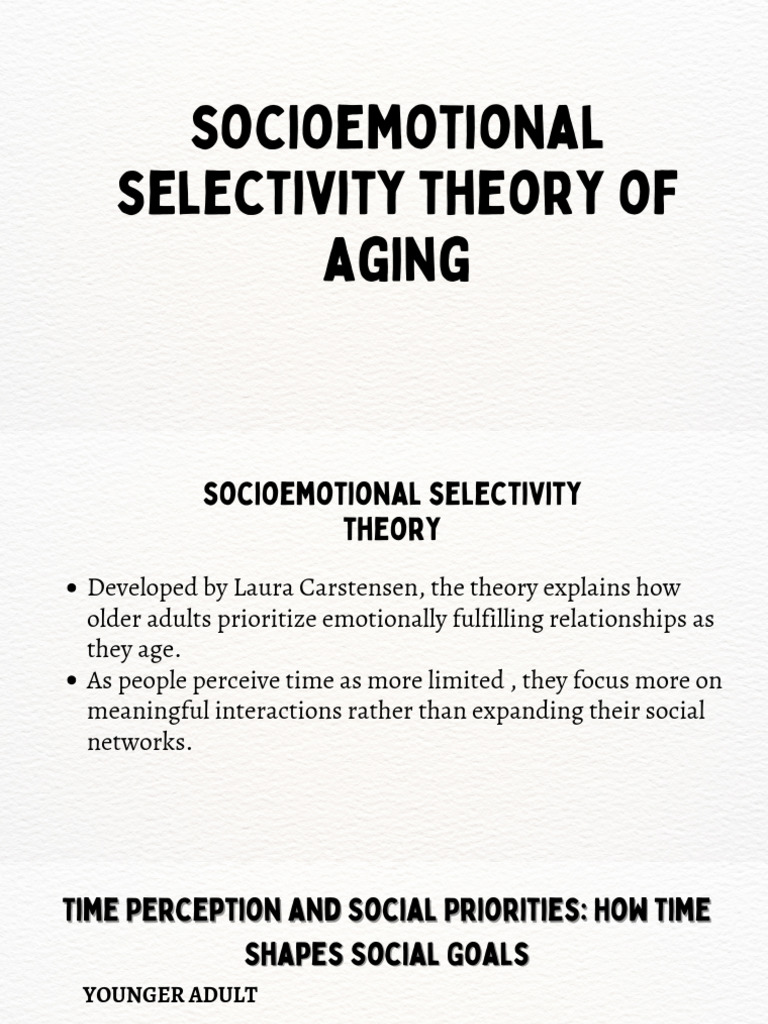 Socioemotional Selectivity Theory of Aging | PDF | Cognitive Science ...