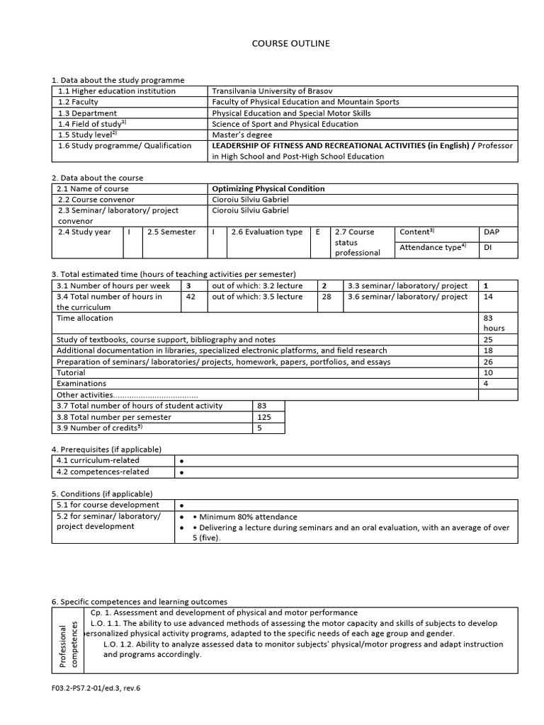 Lfar en | PDF | Physical Education | Academic Degree