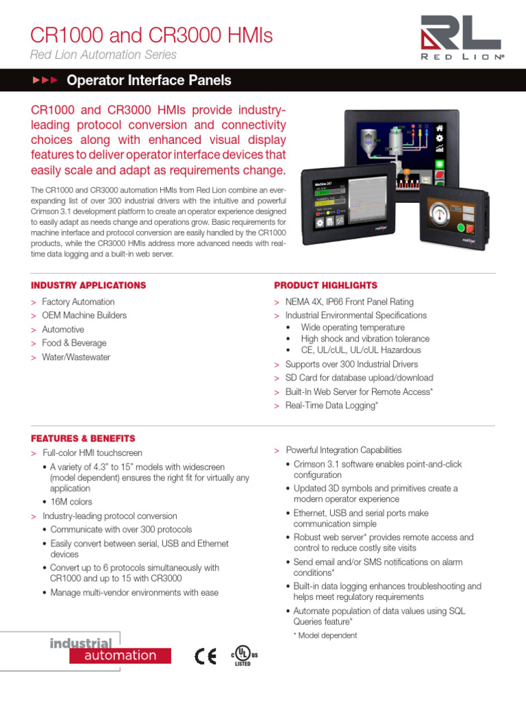 CR1000 and CR3000 Data Sheet - 4 | PDF | Usb | User Interface