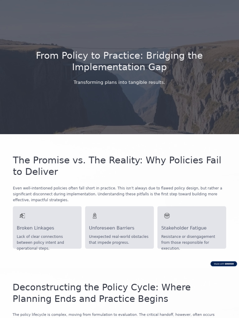 Bridging Policy Implementation Gaps | PDF | Policy | Performance Indicator