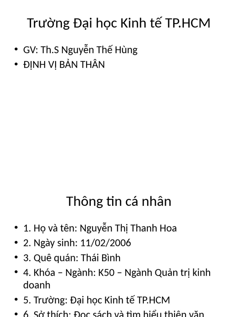Dinh Vi Ban Than | PDF