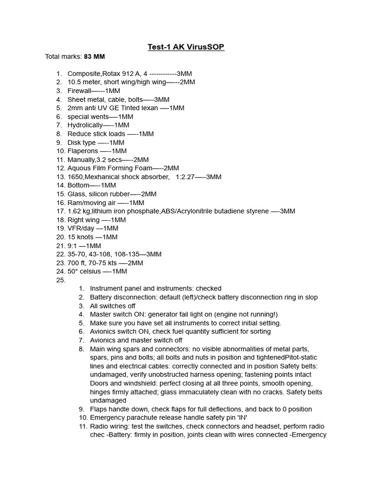 AK Virus SOP: Aircraft Operation Guide | PDF | Aviation
