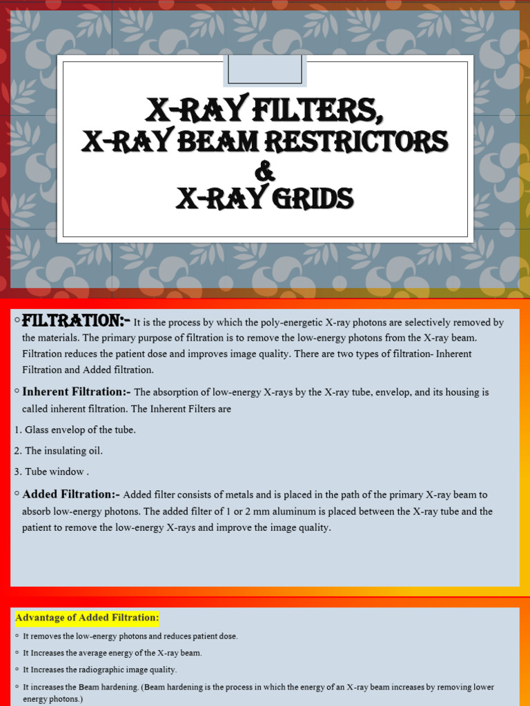 11 - X-Ray Filters, X-Ray Beam Restrictors & Grids | PDF | X Ray ...