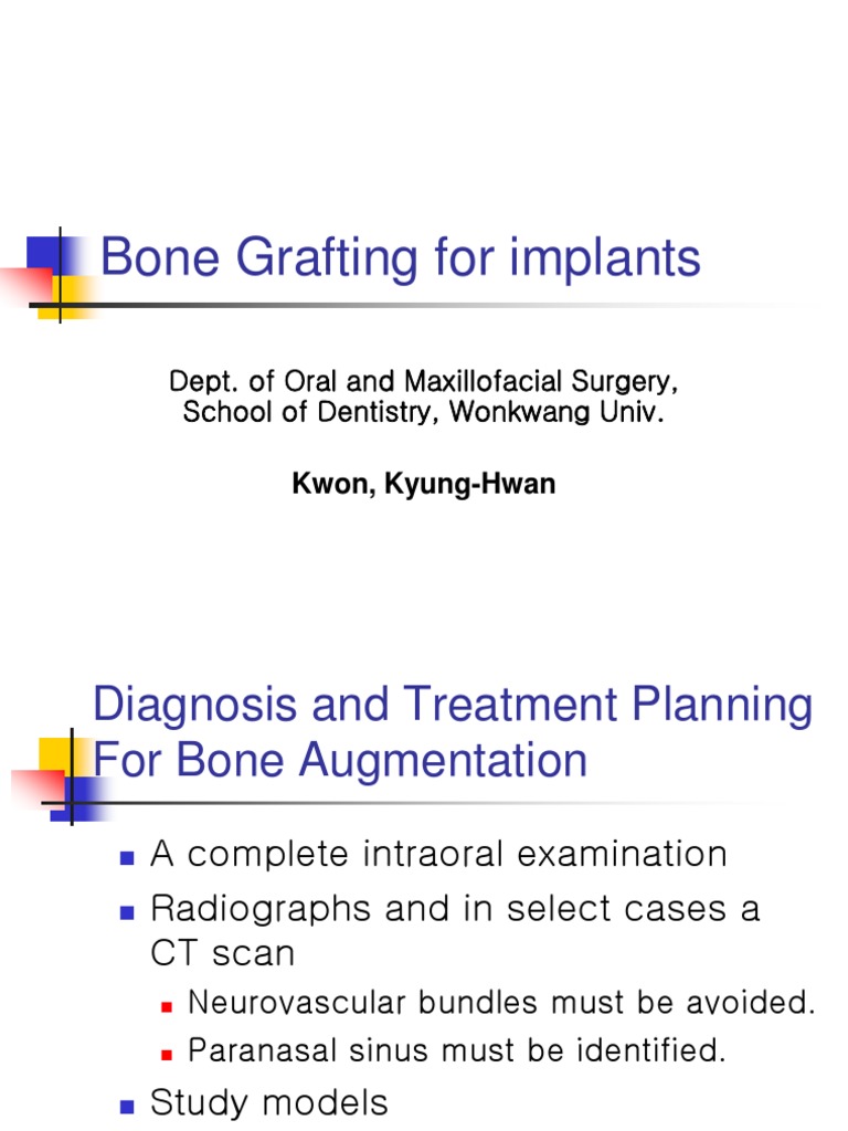 Bone Grafting For Implants | PDF | Dental Implant | Periodontology