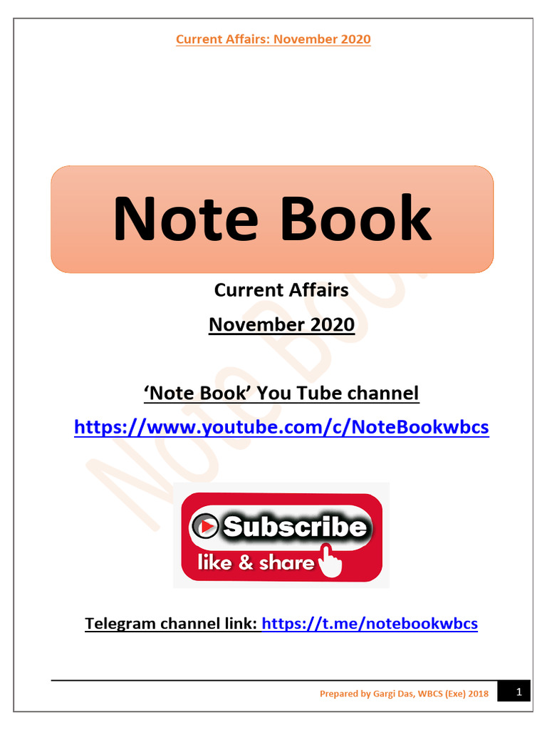 CA November 2020 Note Book | PDF | Cambodia | Pakistan