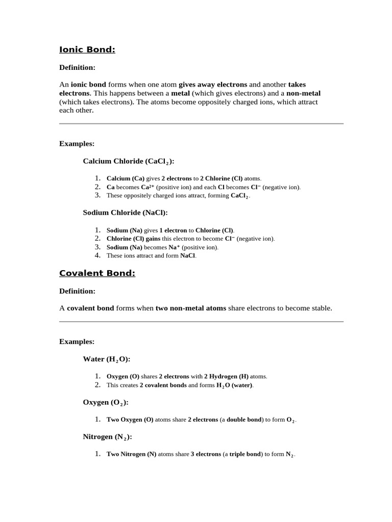 Ionic and Covalent Bond | PDF