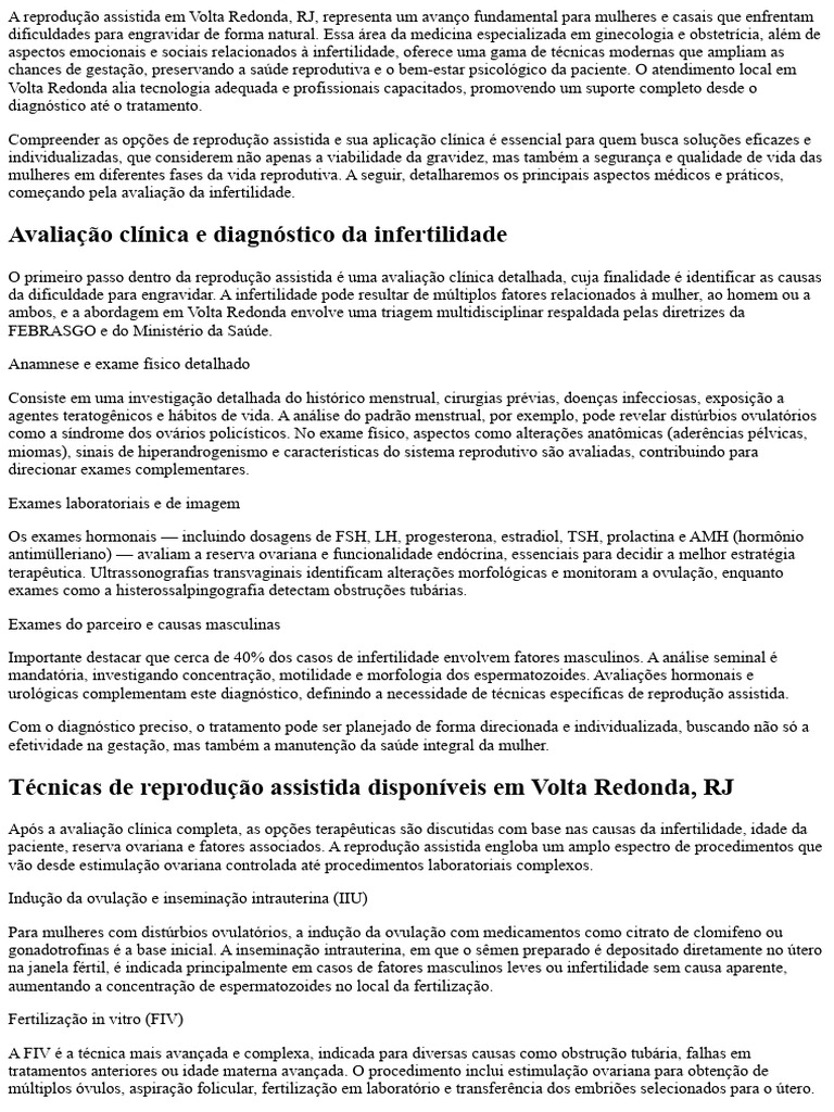 Reprodução Assistida em Volta Redonda RJ: Nova Chance para Seu Sonho ...