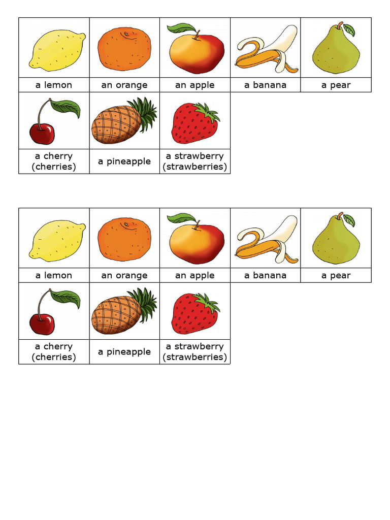 Fruits in English List | PDF