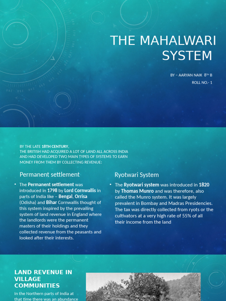 The Mahalwari System | PDF
