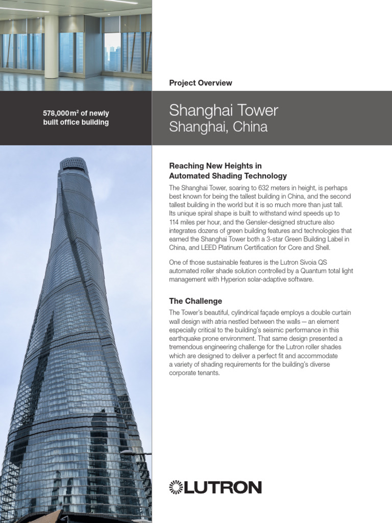 Automated Shading for Shanghai Tower | PDF | Green Building