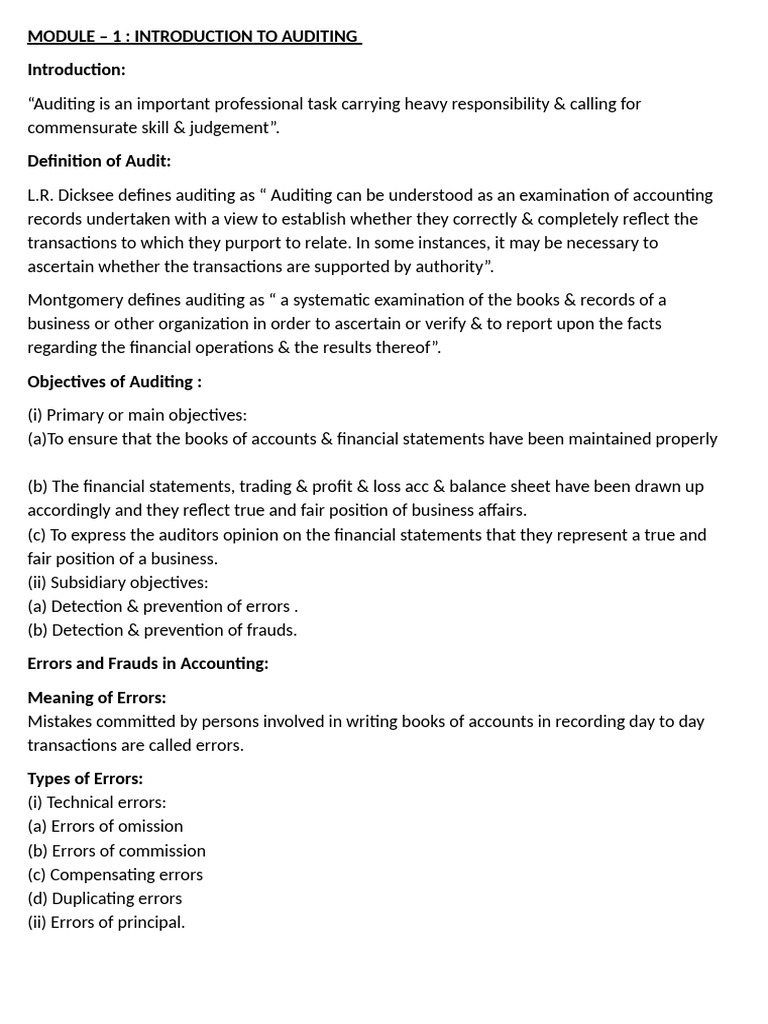 Introduction to Auditing Concepts | PDF | Audit | Accounting
