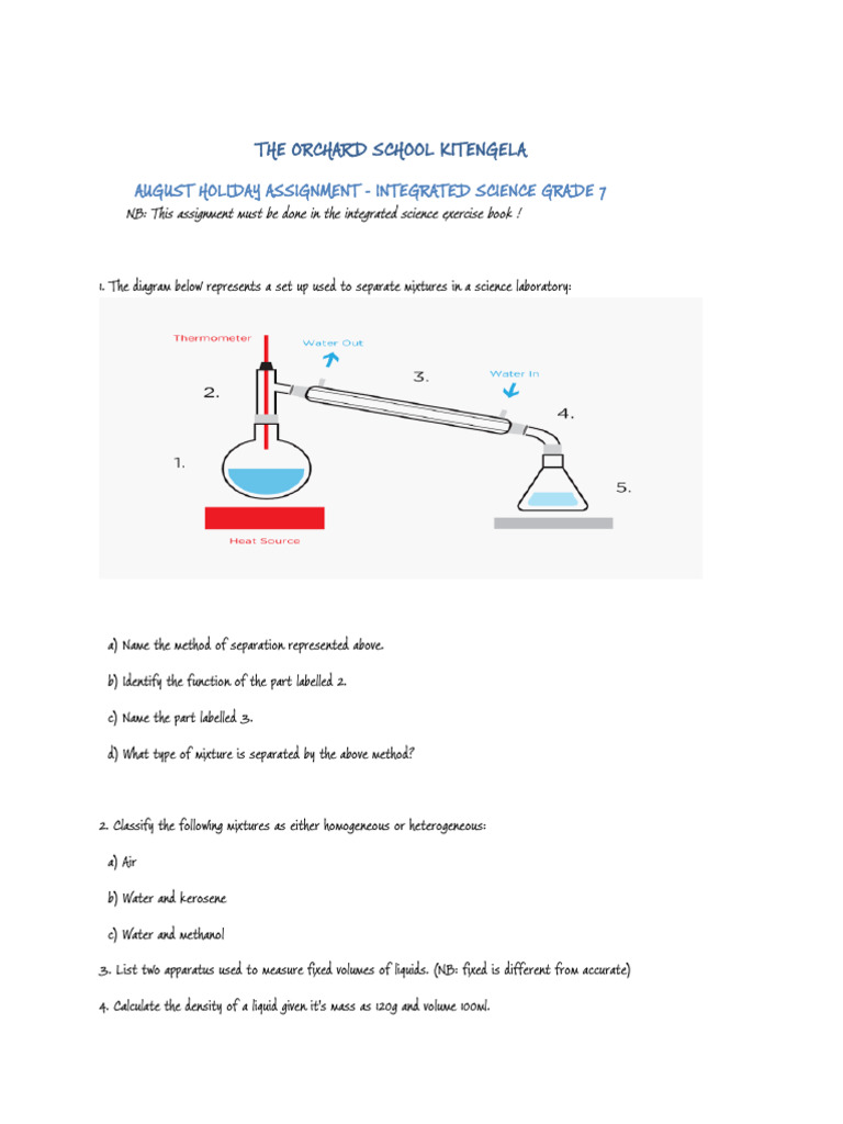 Grade 7 Integrated Science Assignment | PDF