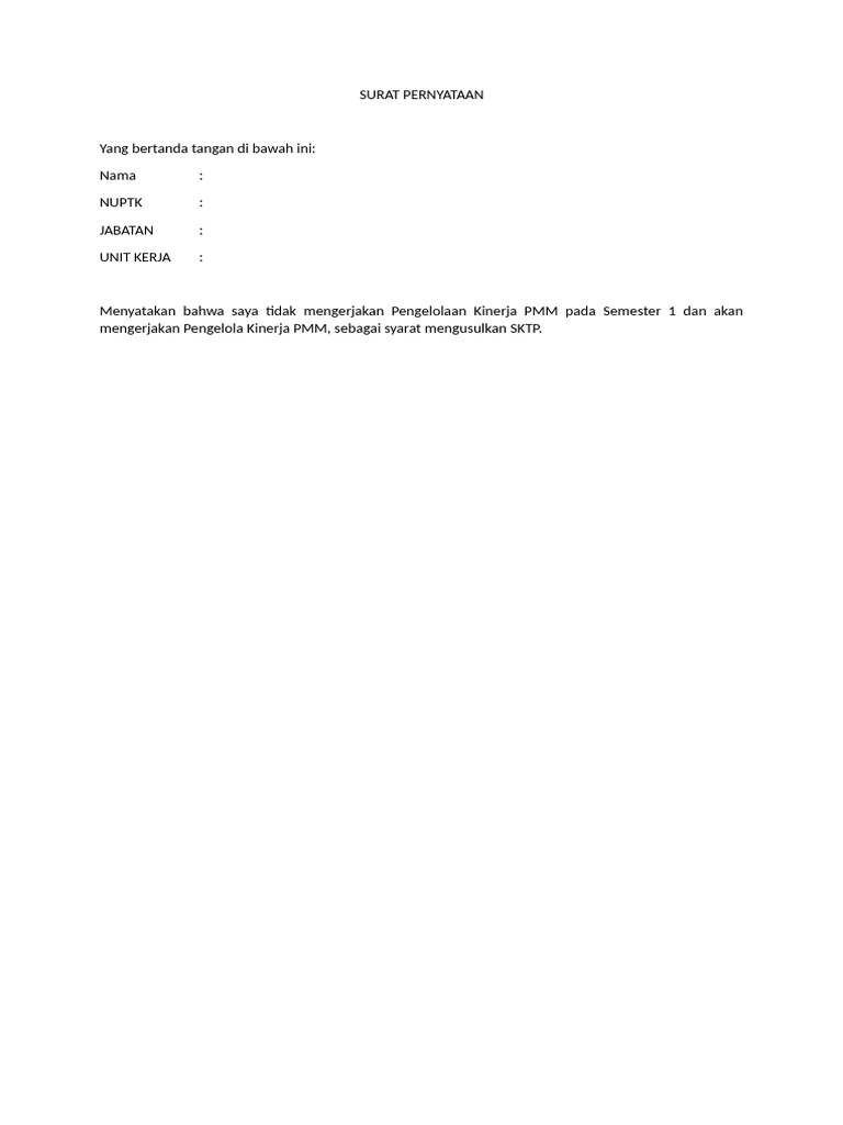 Surat Pernyataan Pmm(2) | PDF