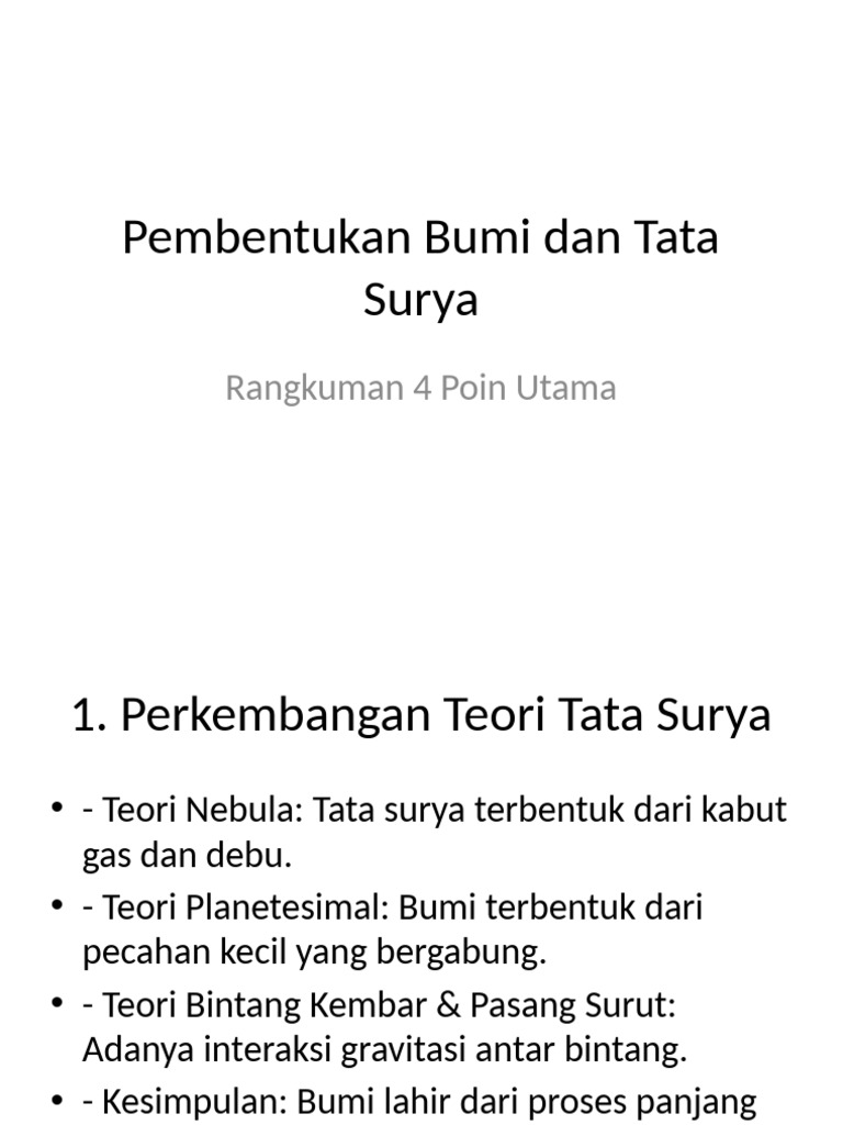 Pembentukan Bumi Tata Surya | PDF