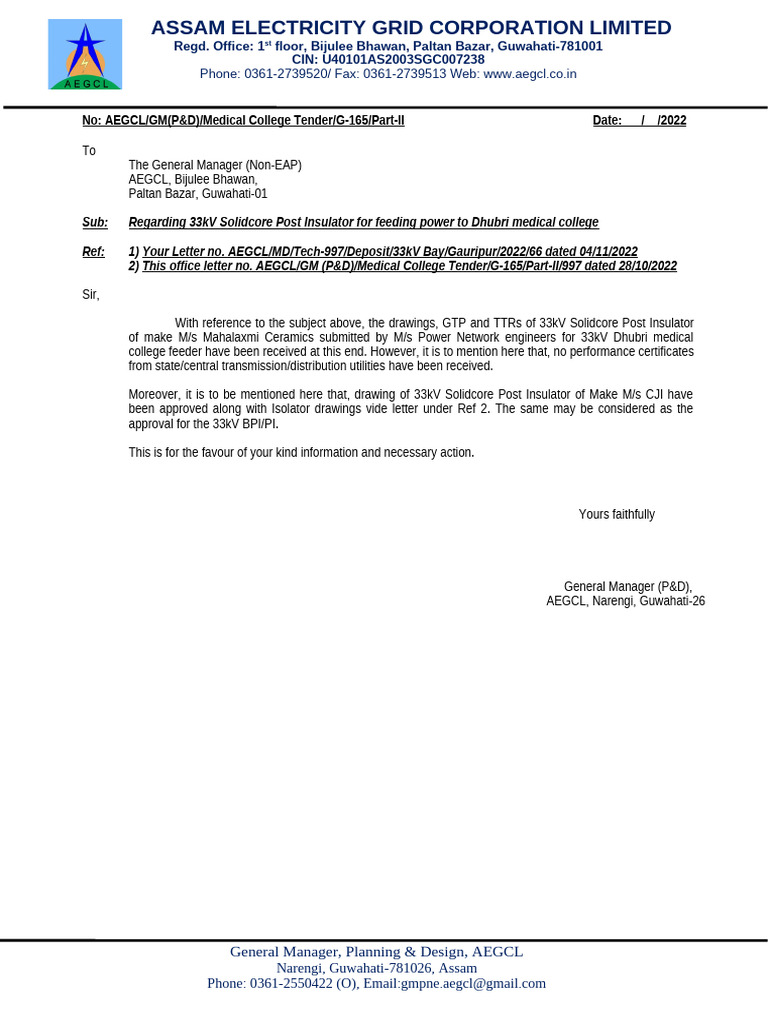 33kV BPI Letter | PDF
