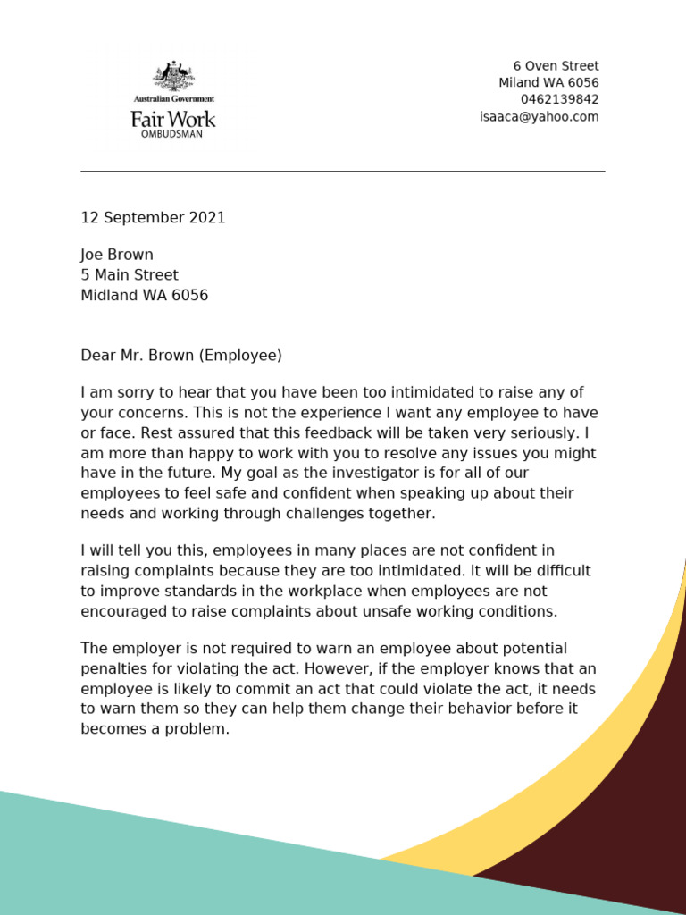 Employee Response Letter Part C | PDF