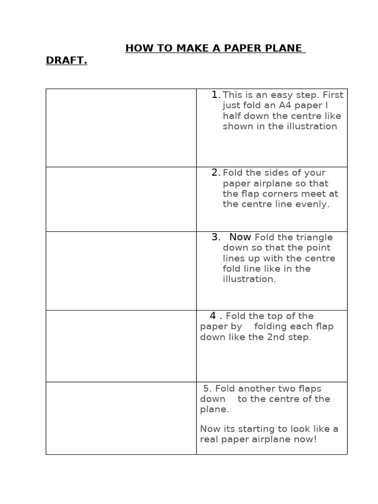 How To Make A Paper Plane Draft English Pdf