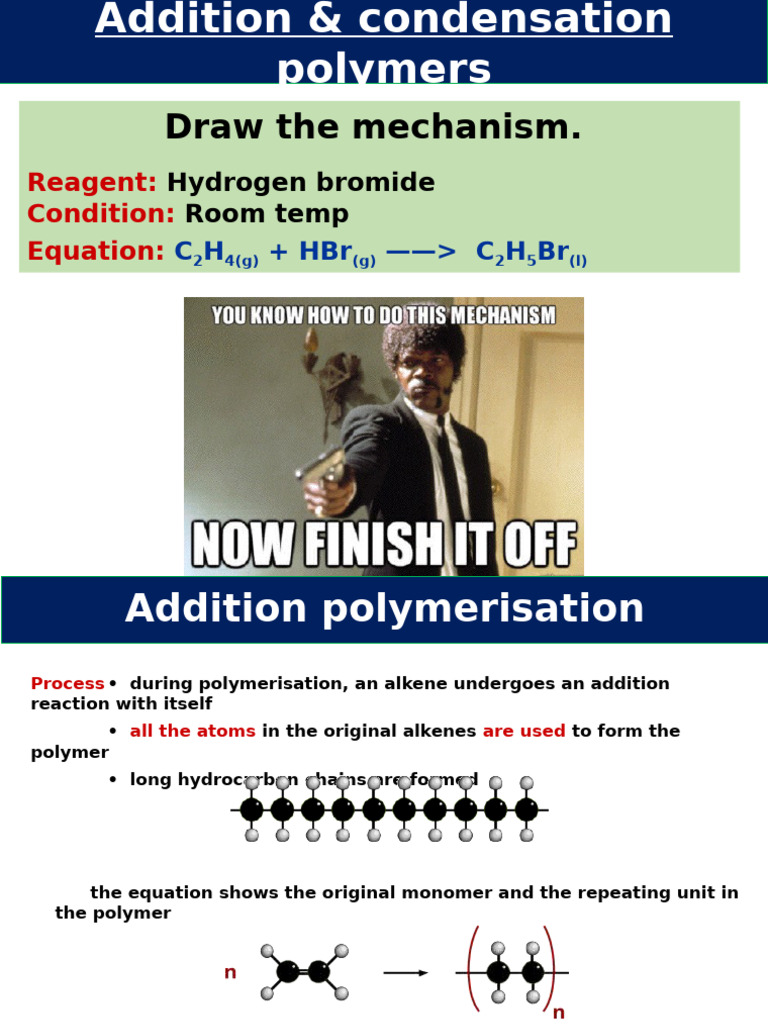 YR12 IB CHEM Lesson 12 Addition and Condensation Polymers | PDF ...
