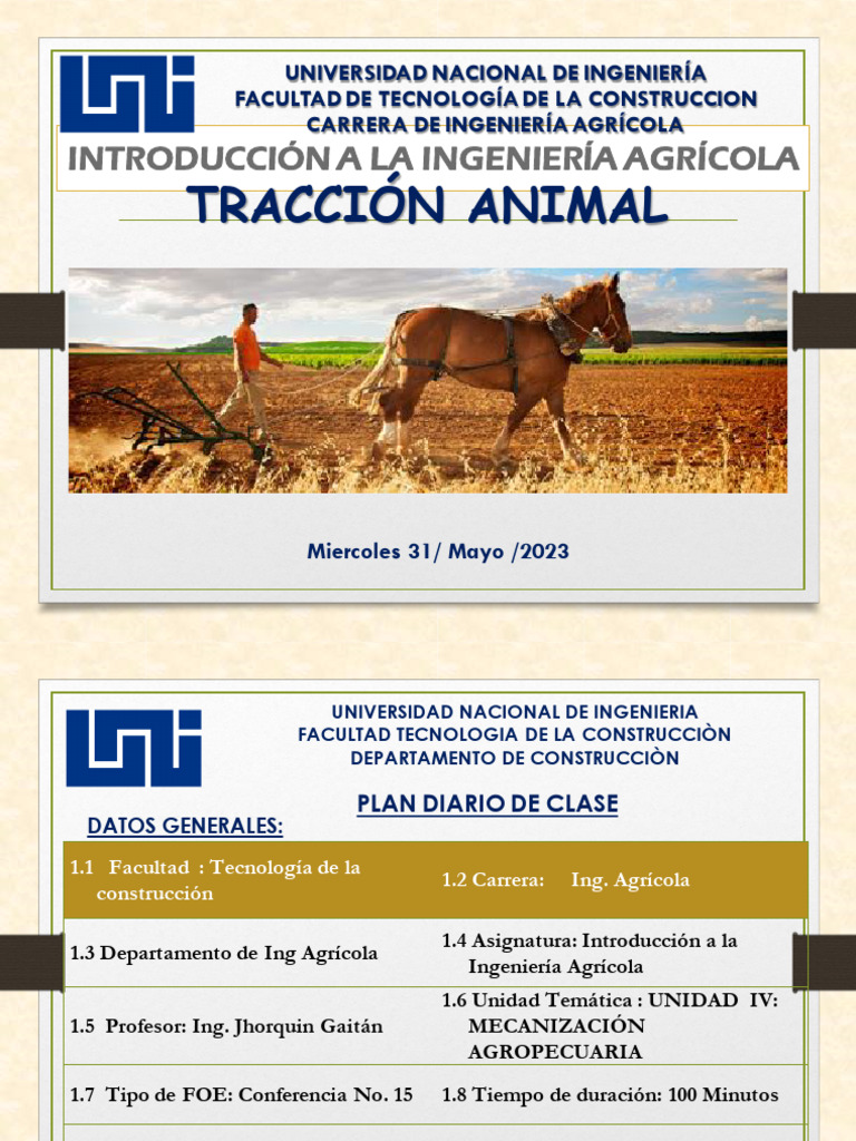 Tracción Animal en Agricultura | PDF | Labranza | Agricultura