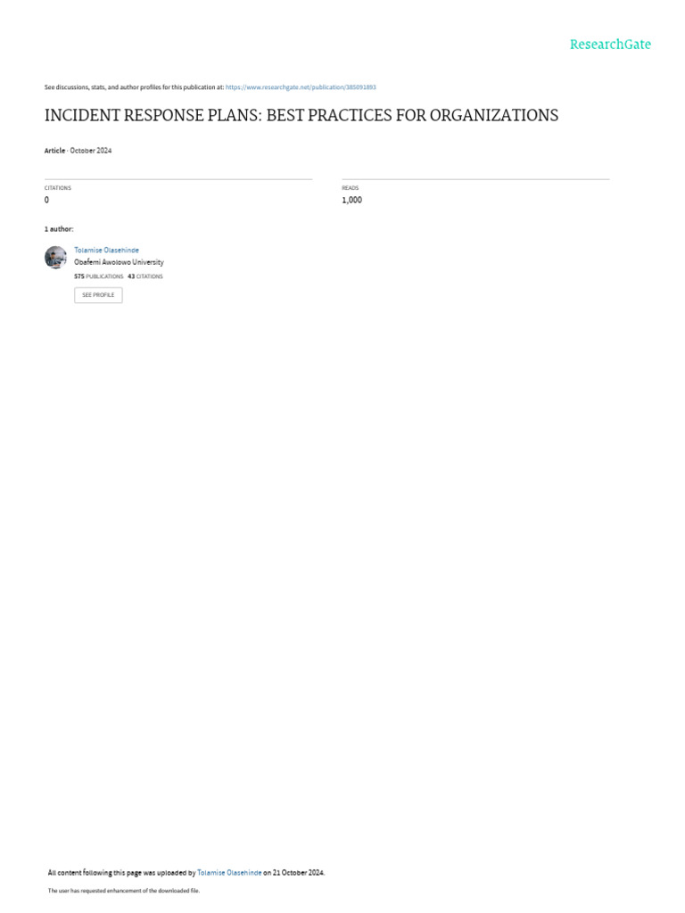 Incident Response Plans | PDF | Computer Security | Security