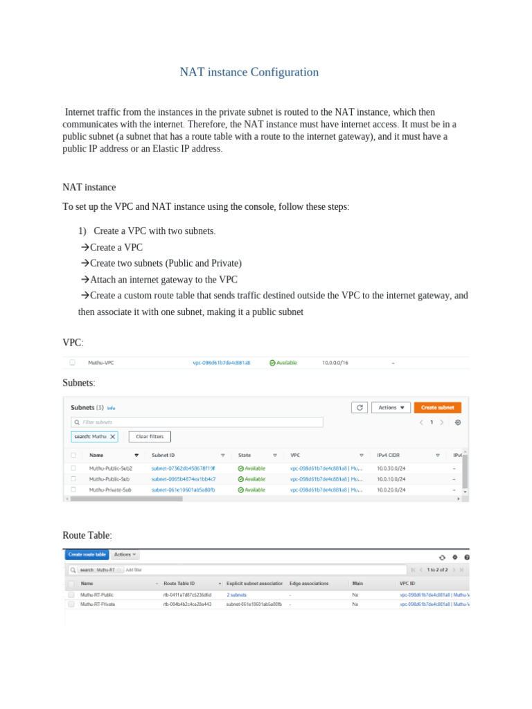 3.2) VPC-NAT Instance Configuration | PDF | Internet | Internet Protocols