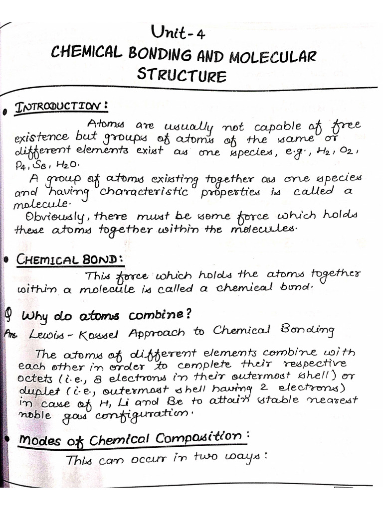 Chemical Bonding and Molecular Structure | PDF