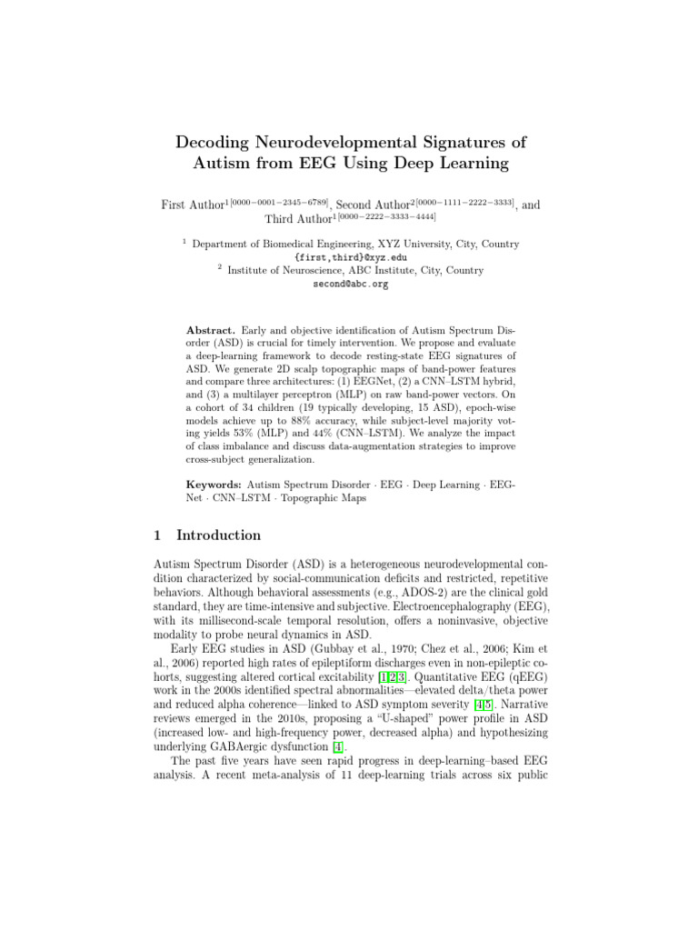 Deep Learning EEG Analysis for Autism | PDF | Electroencephalography ...