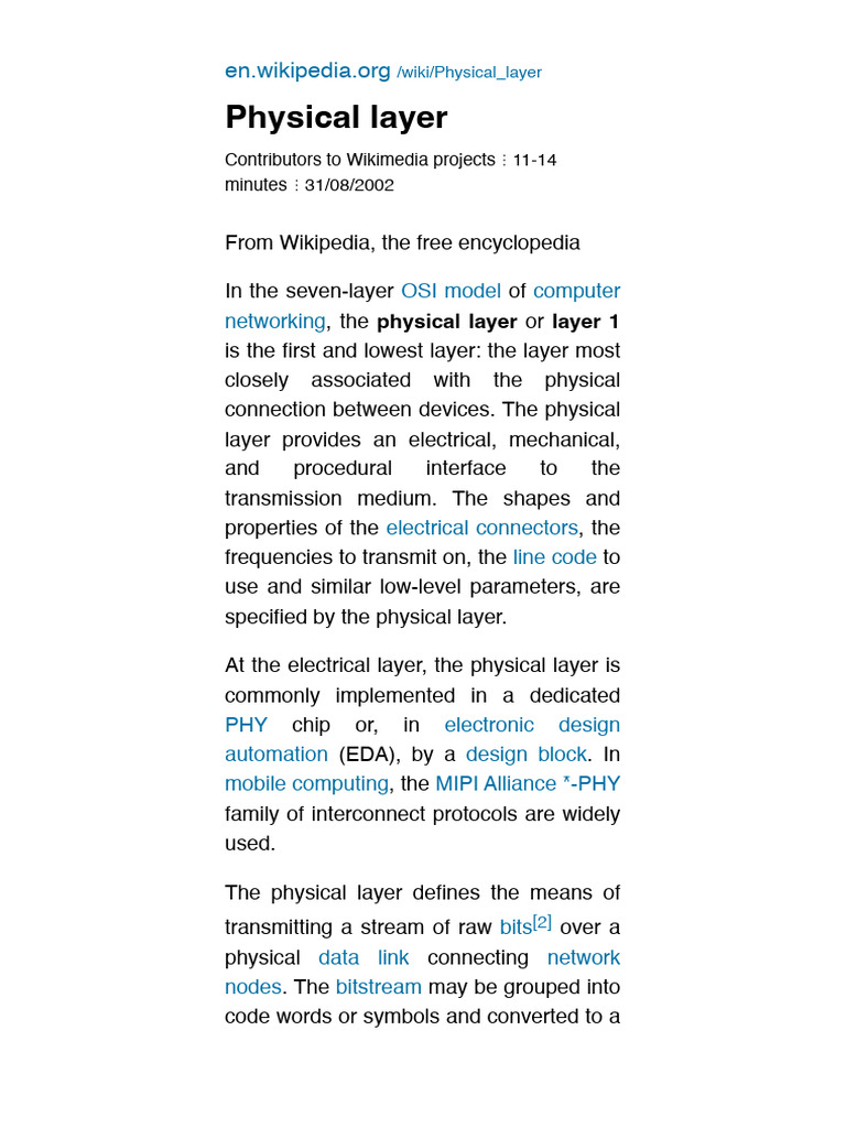 Understanding the Physical Layer in Networking | PDF ...