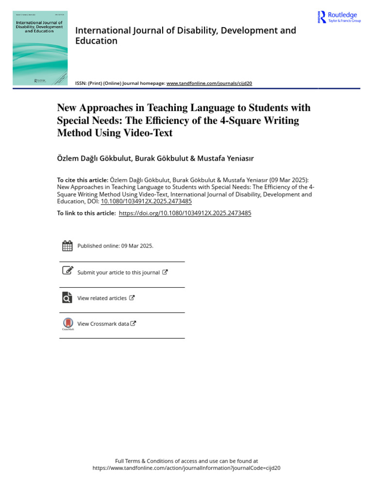 4-Square Writing for Special Needs Students | PDF | Learning Disability ...