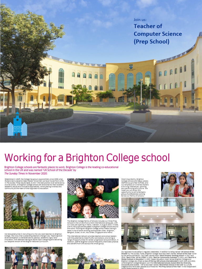 Computer Science Teacher Position at Brighton College | PDF