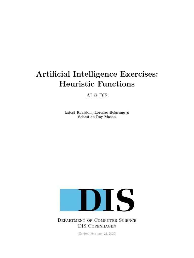 Exercises 2 2 Heuristic Functions | PDF | Summation | Applied Mathematics