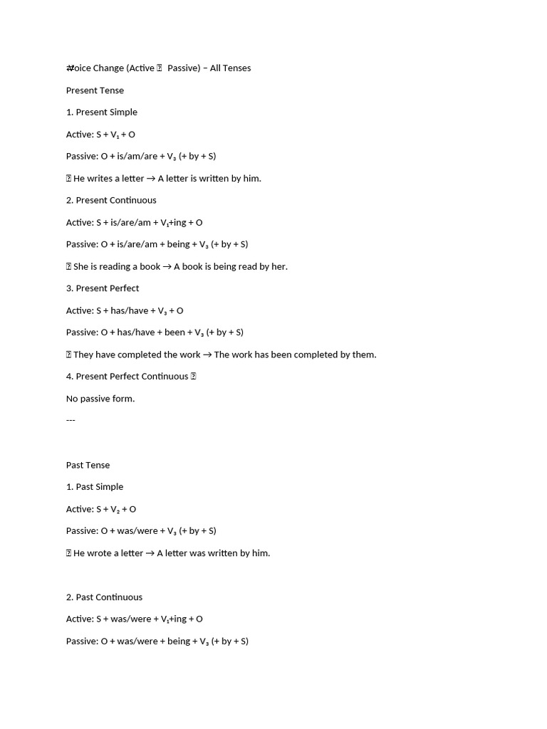 Active to Passive Voice Guide | PDF