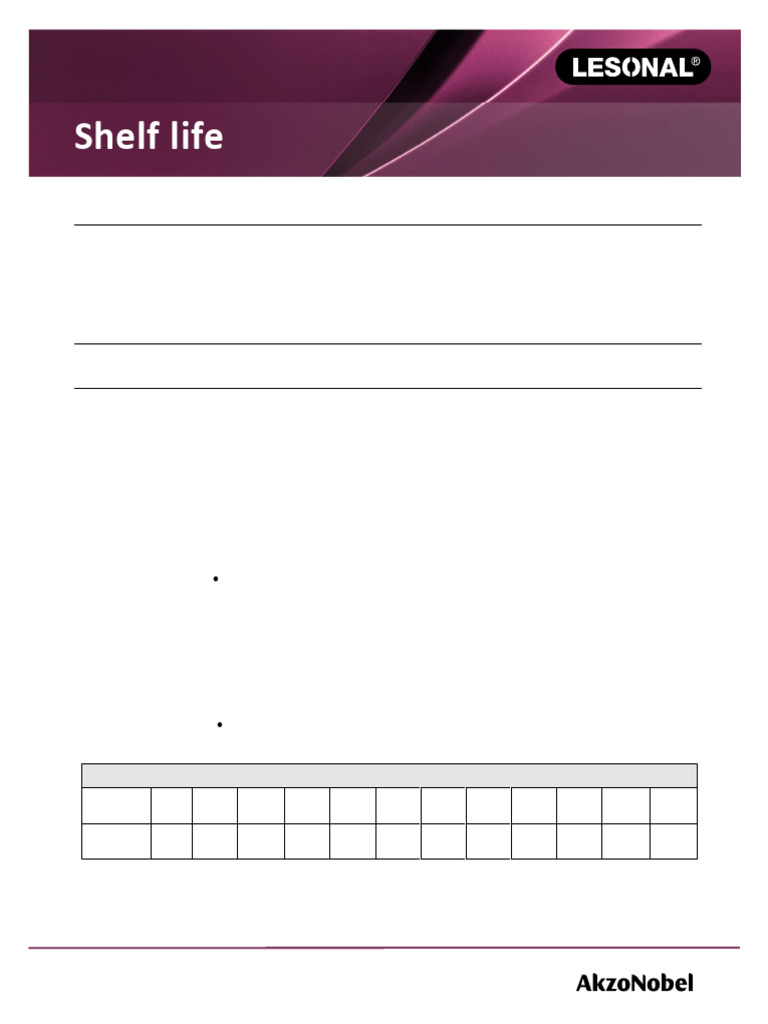 AkzoNobel Product Shelf Life Guide | PDF | Paint | Secondary Sector Of ...