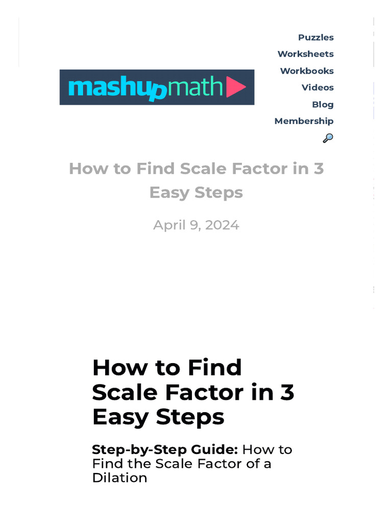How To Find Scale Factor in 3 Easy Steps - Mashup Math | PDF | Shape ...