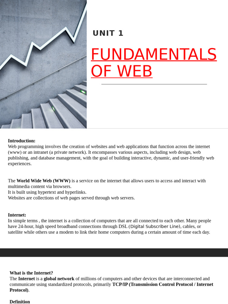 Fundamentals of Web: Unit 1 | PDF | World Wide Web | Internet & Web