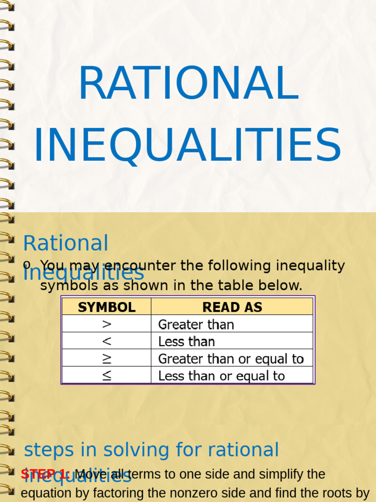 Solving Rational Inequalities Guide | PDF | Numbers | Inequality ...