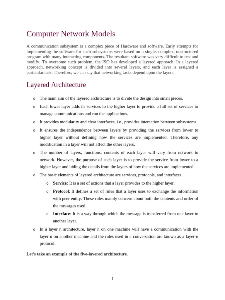 Computer Network Models | PDF | Internet Protocols | Osi Model
