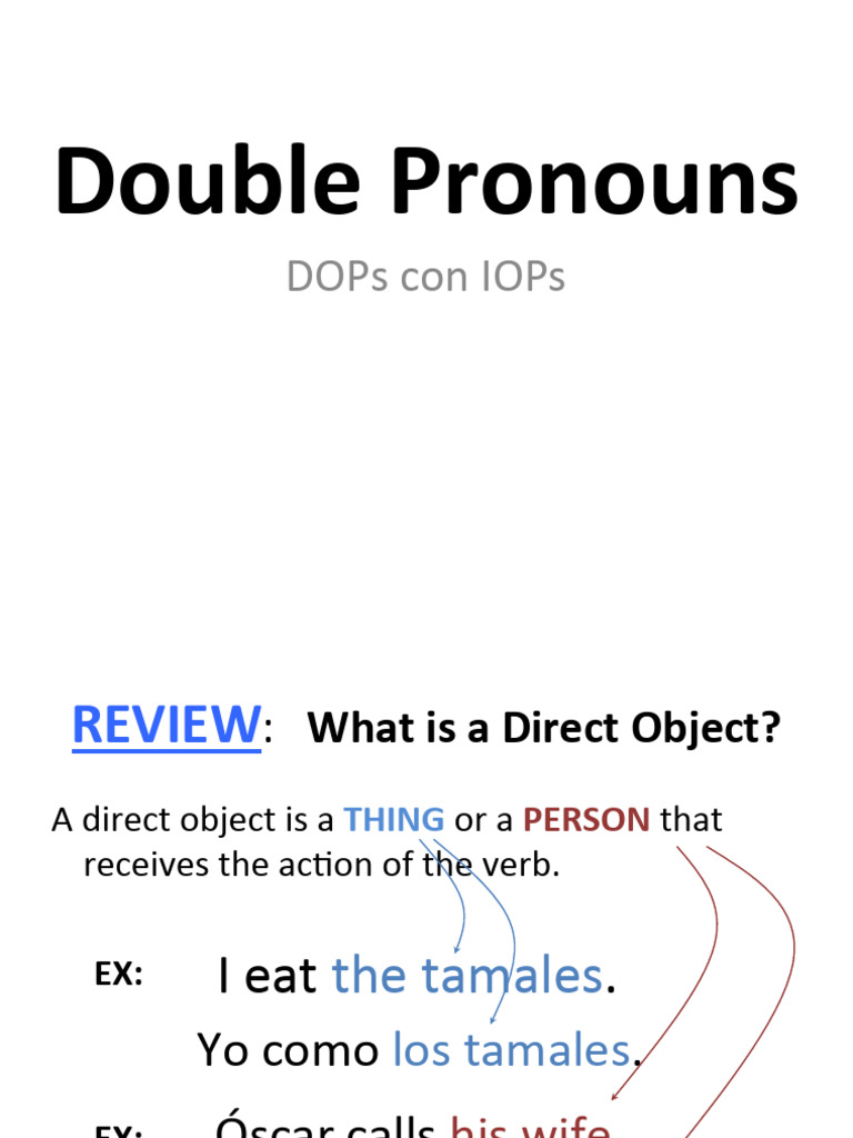 Double Object Pronouns in Spanish | PDF | Plural | Grammatical Number