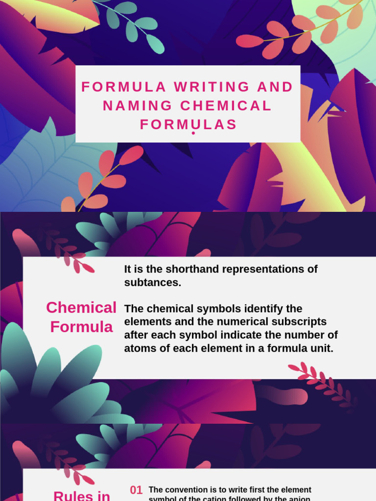 Chemical Formula Writing and Naming Guide | PDF | Ion | Chemical Compounds