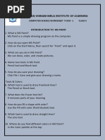MS Paint Worksheet | PDF