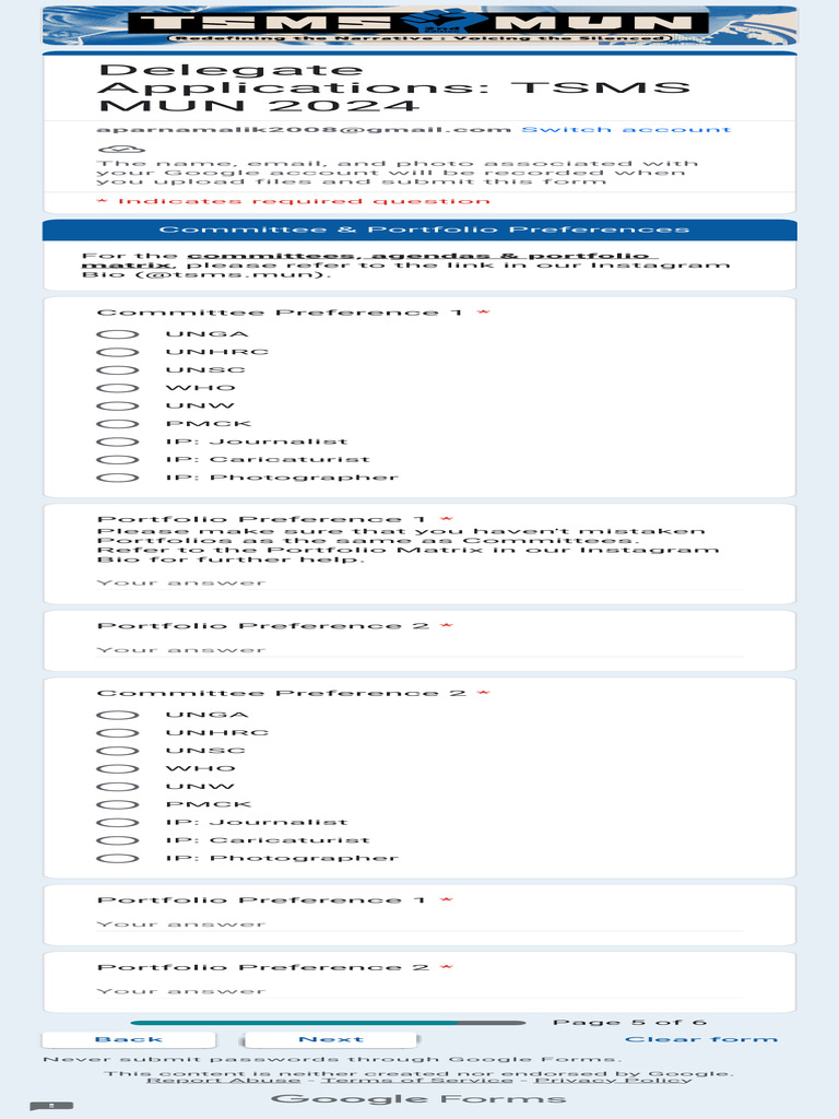 Delegate Applications TSMS MUN 2024 | PDF
