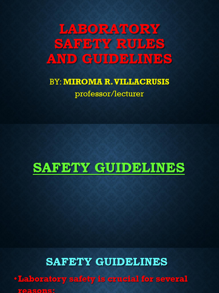 Laboratory Safety Rules and Guidelines - 2025 | PDF | Chemistry ...