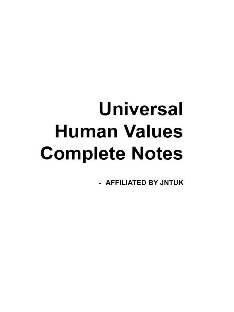 Universal Human Values Video Notes | PDF