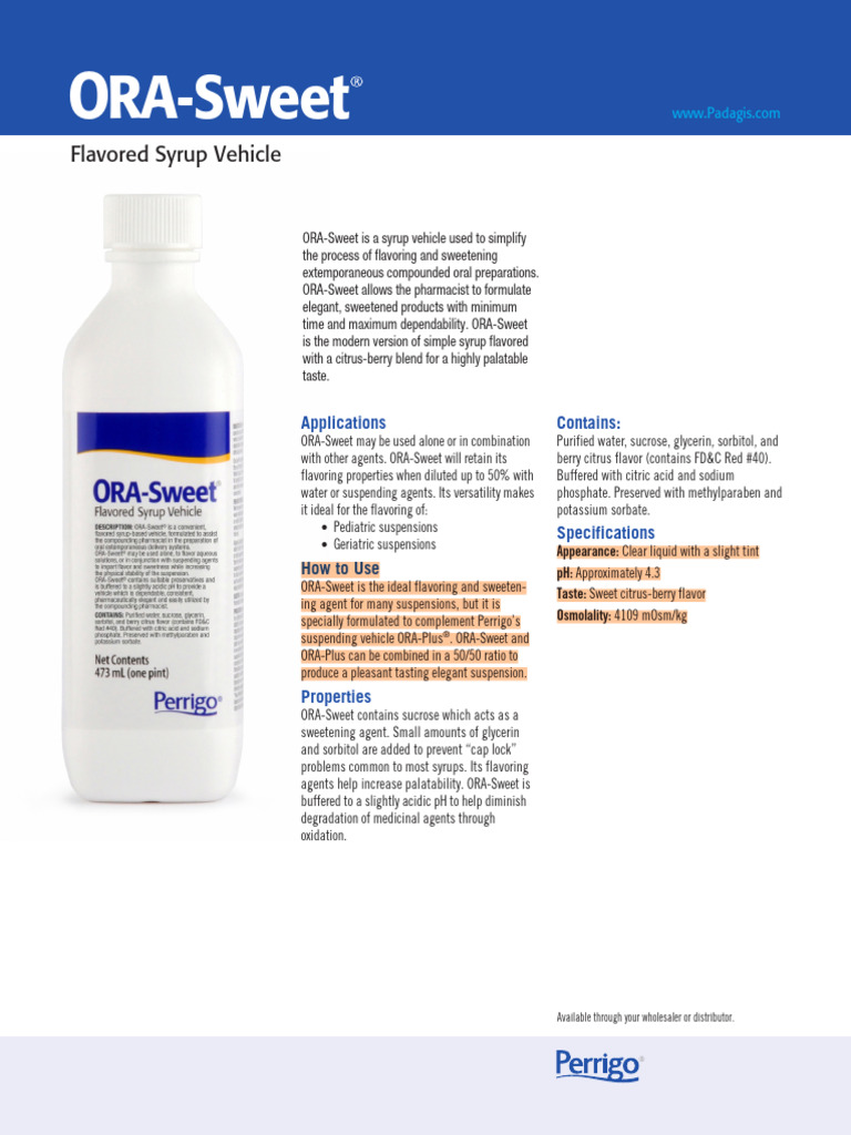 ORA Sweet 2022 | PDF | Tablet (Pharmacy) | Taste