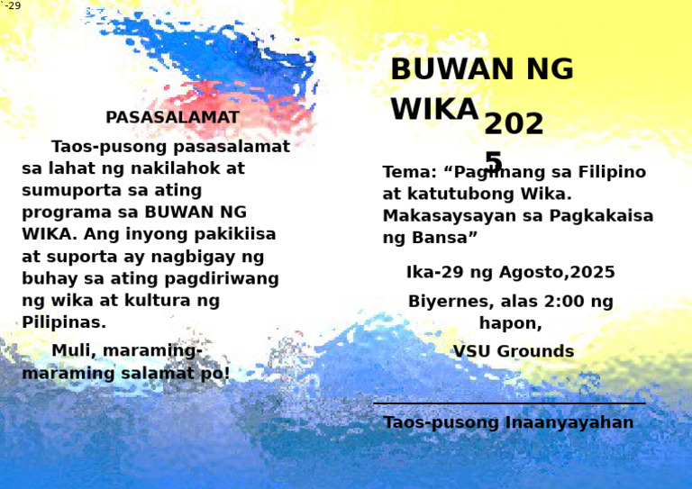 The Filipino Language, Buwan NG Wika in | PDF