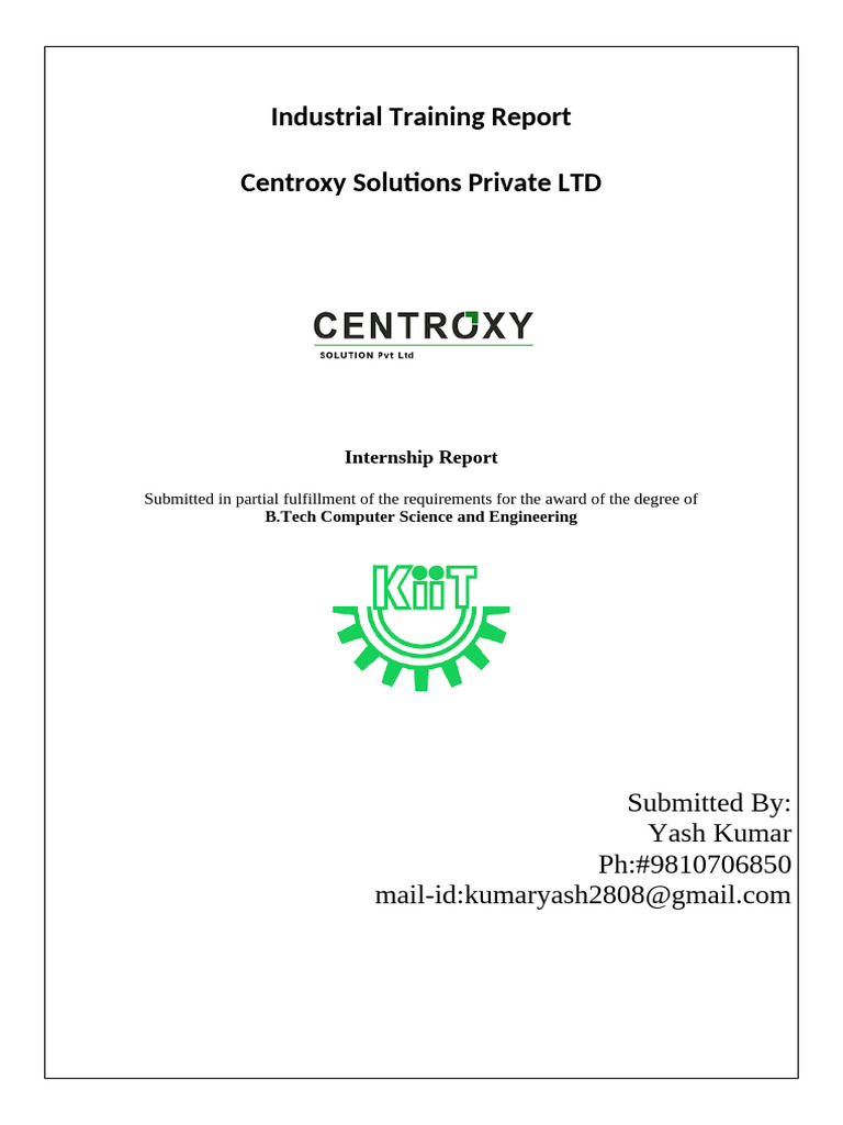 Industrial Training Report | PDF | Information Technology | Software ...